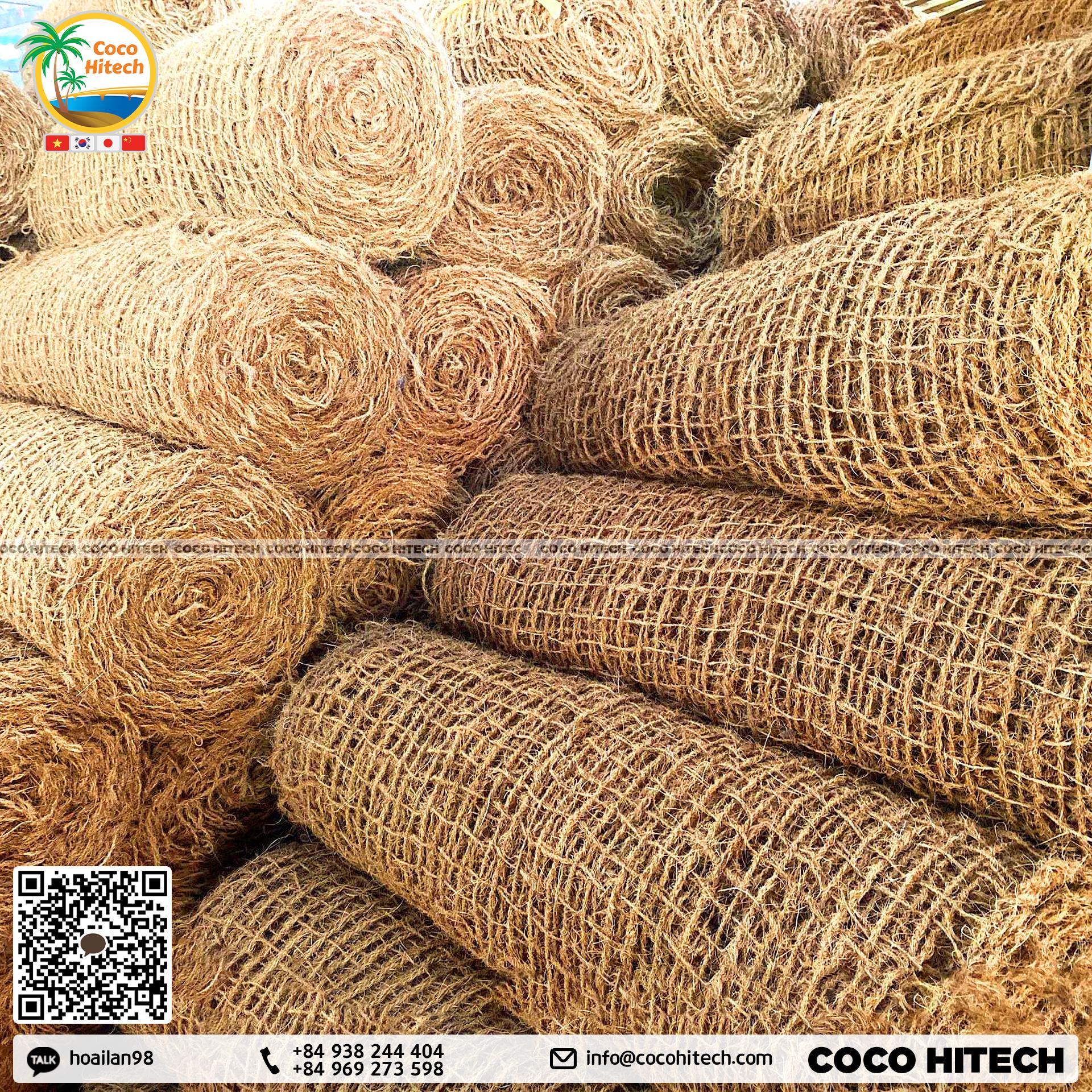 COIR NET VIETNAM USED FOR STOP SLOPE EROSION - COCO HITECH