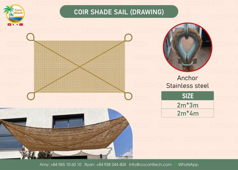 COIR SHADE SAIL SHAPES AND SIZES - COCO HITECH