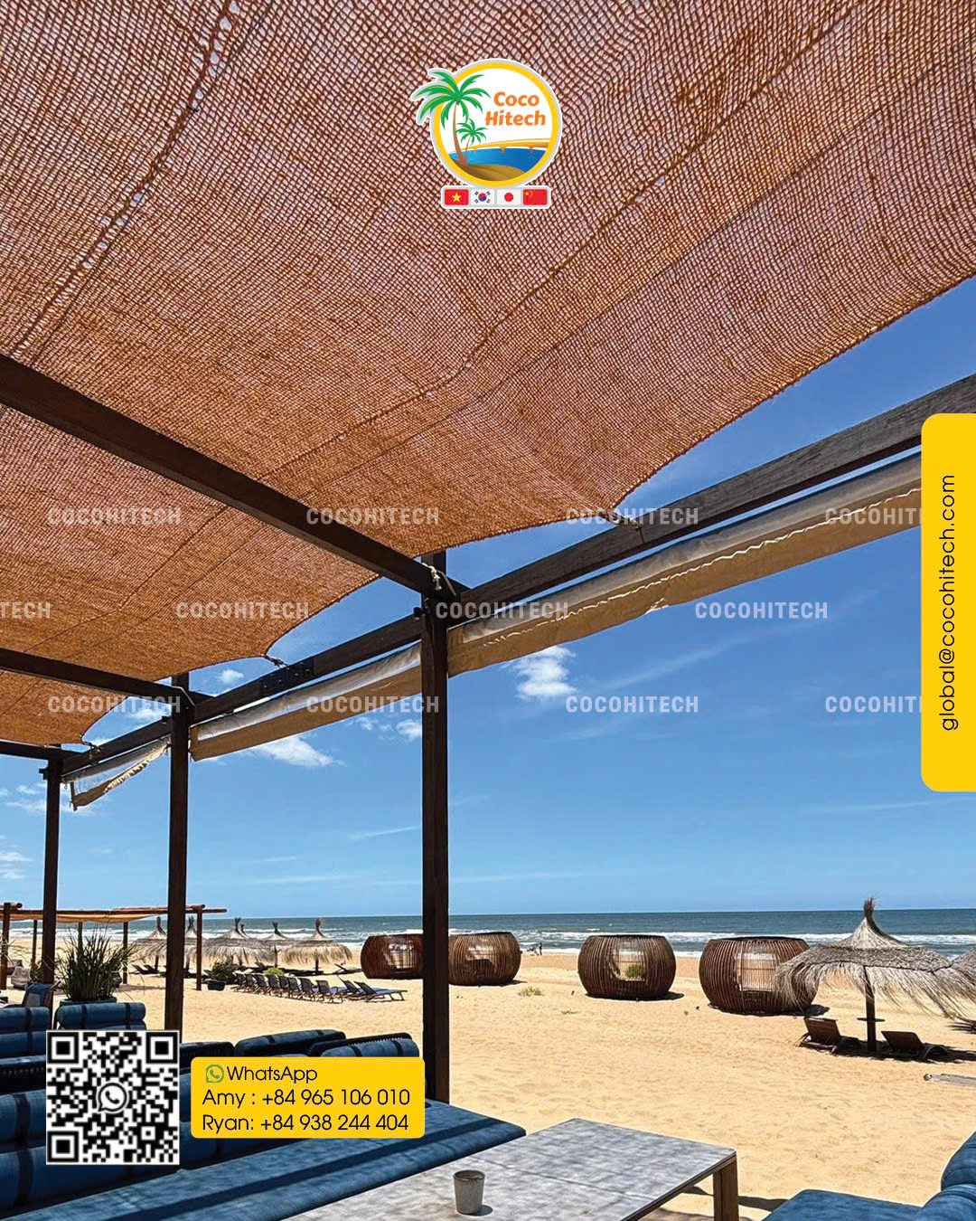 COIR SHADE SAIL ON THE BEACHES - COCO HITECH