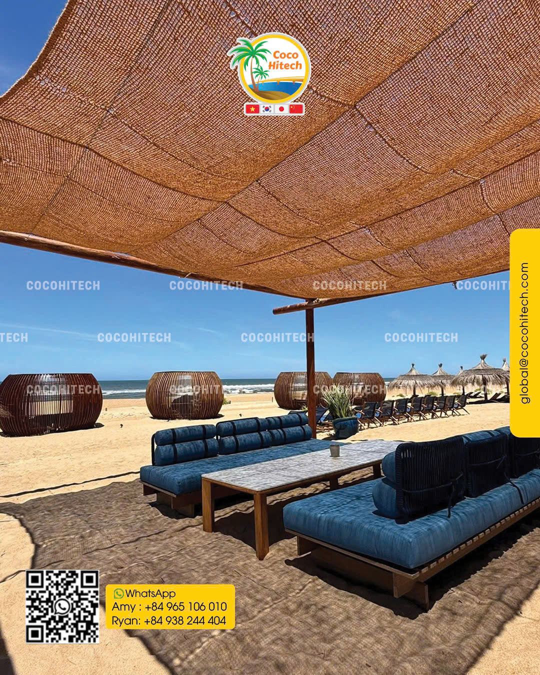 COIR SHADE SAIL ON THE BEACHES - COCO HITECH