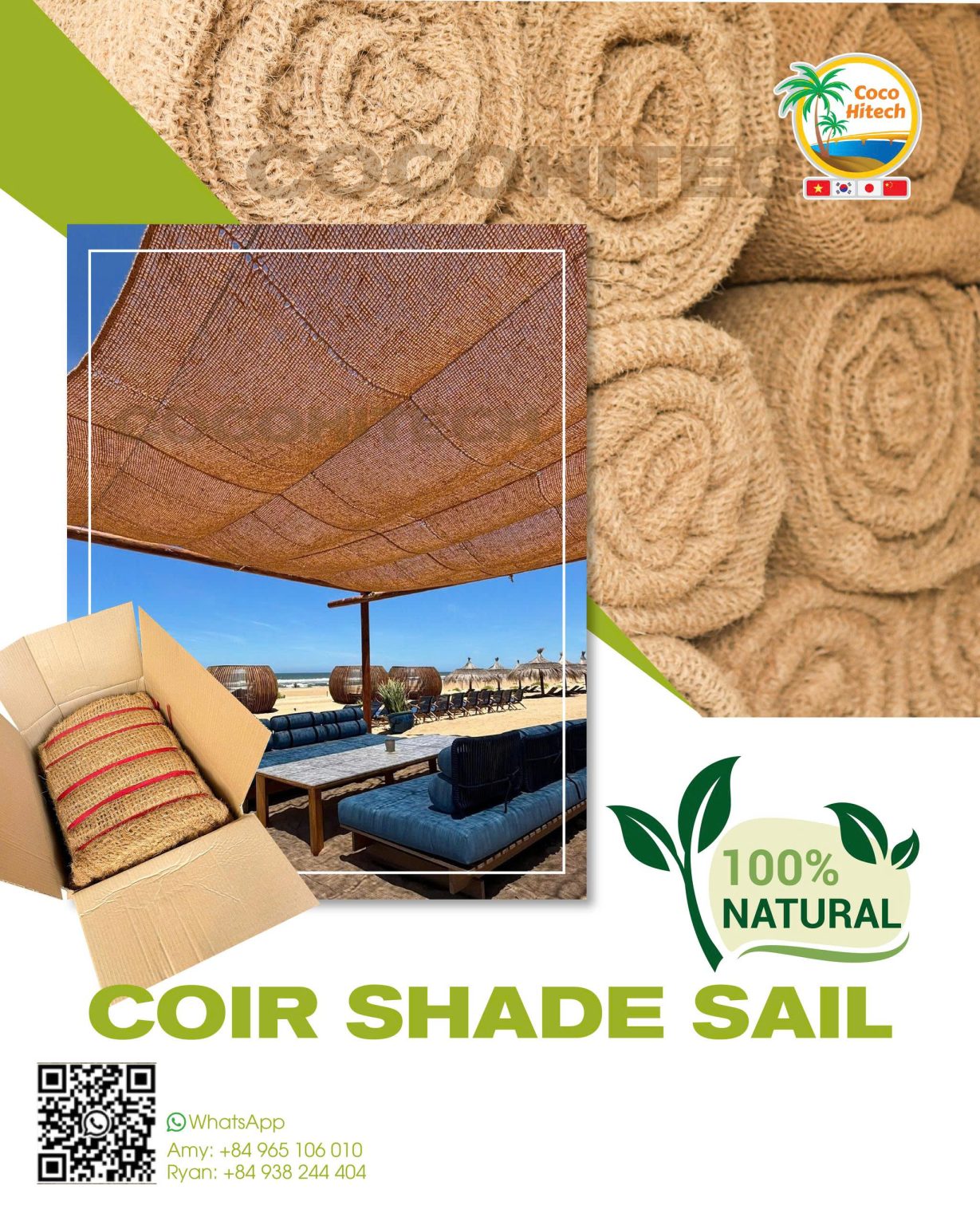BEAUTIFUL COMBO OF COIR SHADE SAIL AND COIR MAT FOR RESTAURANT - COCO ...