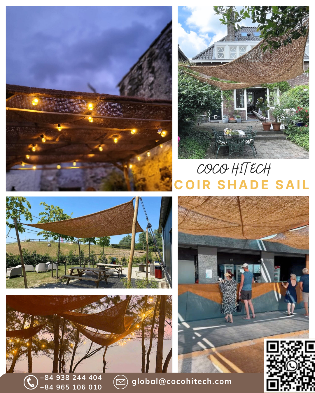COIR FIBER SHADE SAIL - COIR PARASOL - COCO HITECH
