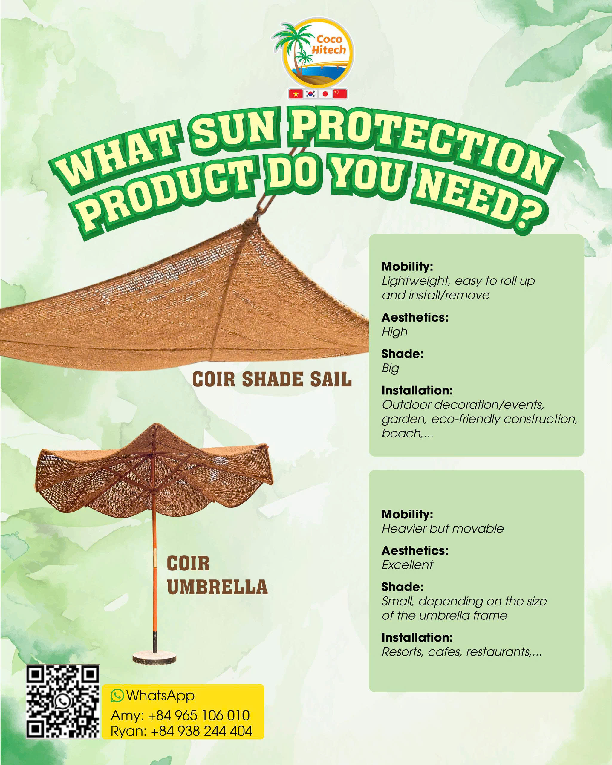 COIR PARASOL AND COIR SHADE SAIL - COCO HITECH