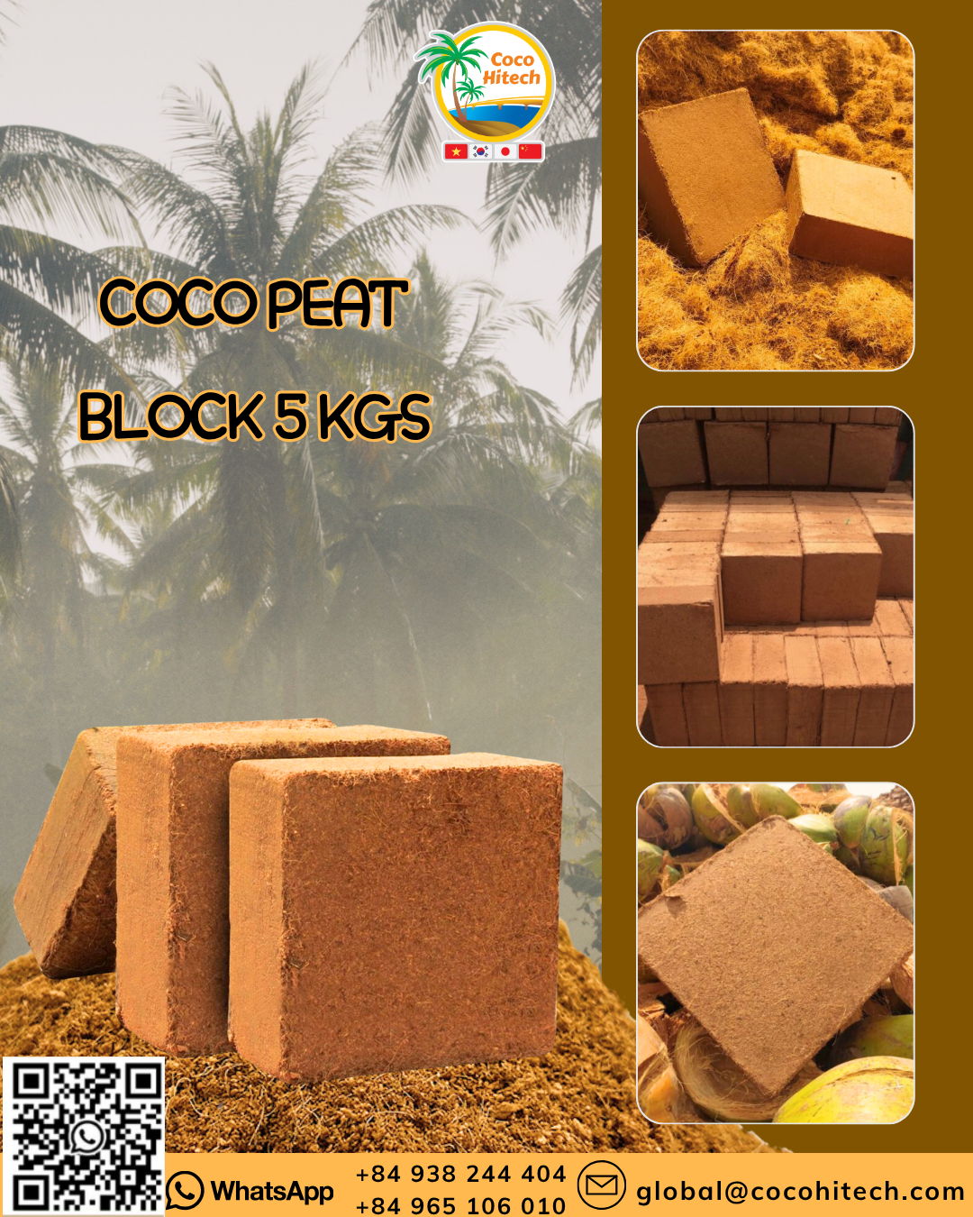 COCO PEAT BLOCK 5 KGS - COCO HITECH
